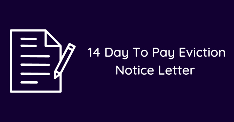 14 Day To Pay Eviction Notice Letter (10 Samples)