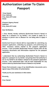 Authorization Letter To Claim Passport (10 Samples)