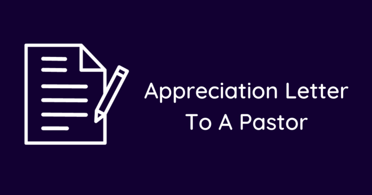 Appreciation Letter To A Pastor - Sample Letter Hub