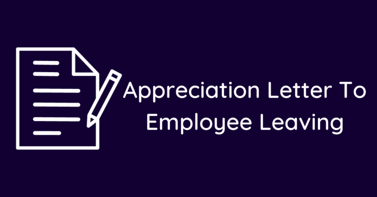 Appreciation Letter To Employee Leaving - Sample Letter Hub