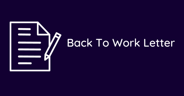 Back To Work Letter - Sample Letter Hub