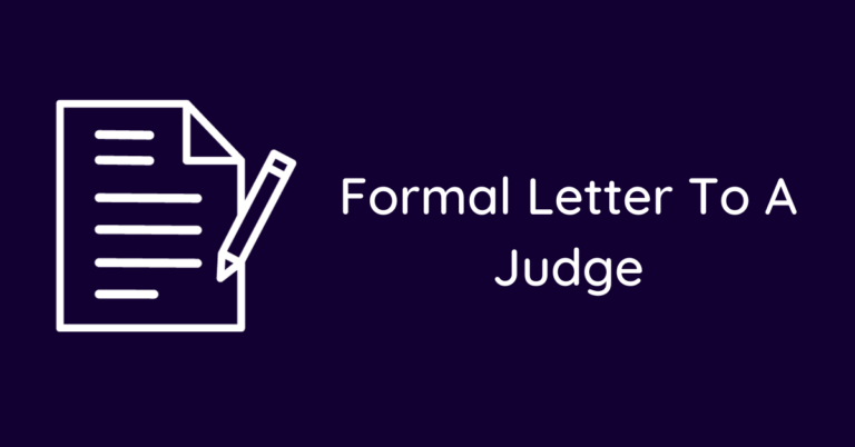 Formal Letter To A Judge - Sample Letter Hub