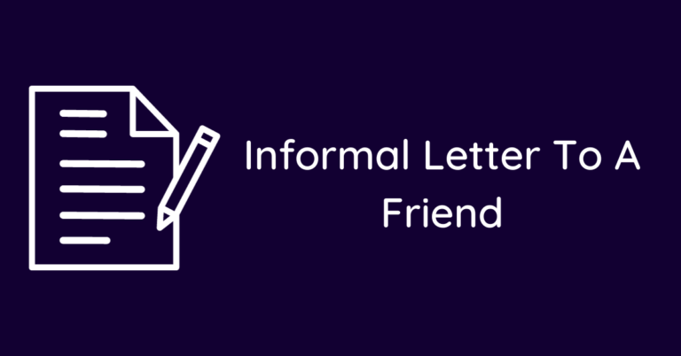 Informal Letter To A Friend - Sample Letter Hub