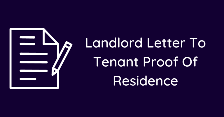 Landlord Letter To Tenant Proof Of Residence - Sample Letter Hub