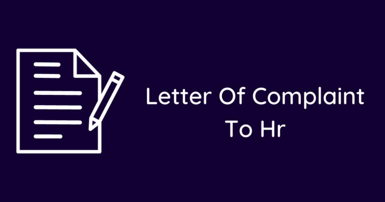 Letter Of Complaint To Hr - Sample Letter Hub