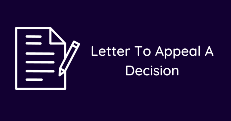 Letter To Appeal A Decision - Sample Letter Hub