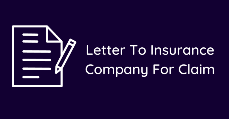 Letter To Insurance Company For Claim - Sample Letter Hub