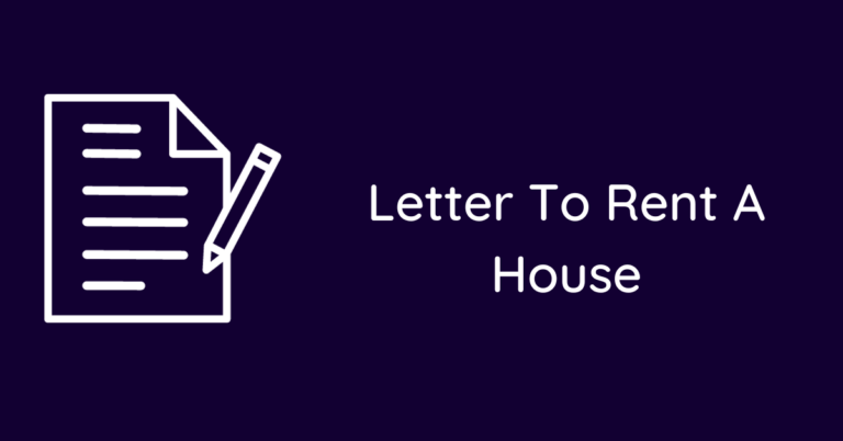 Letter To Rent A House - Sample Letter Hub