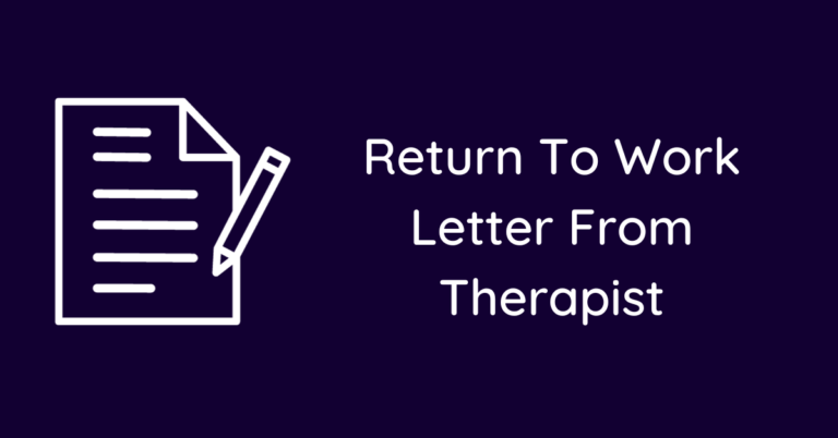 Return To Work Letter From Therapist - Sample Letter Hub