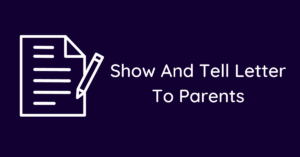 Show And Tell Letter To Parents - Sample Letter Hub