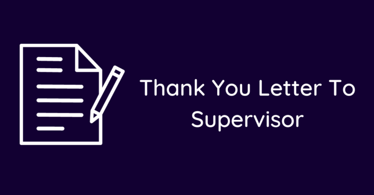 Thank You Letter To Supervisor - Sample Letter Hub