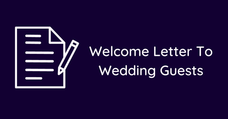 Welcome Letter To Wedding Guests - Sample Letter Hub