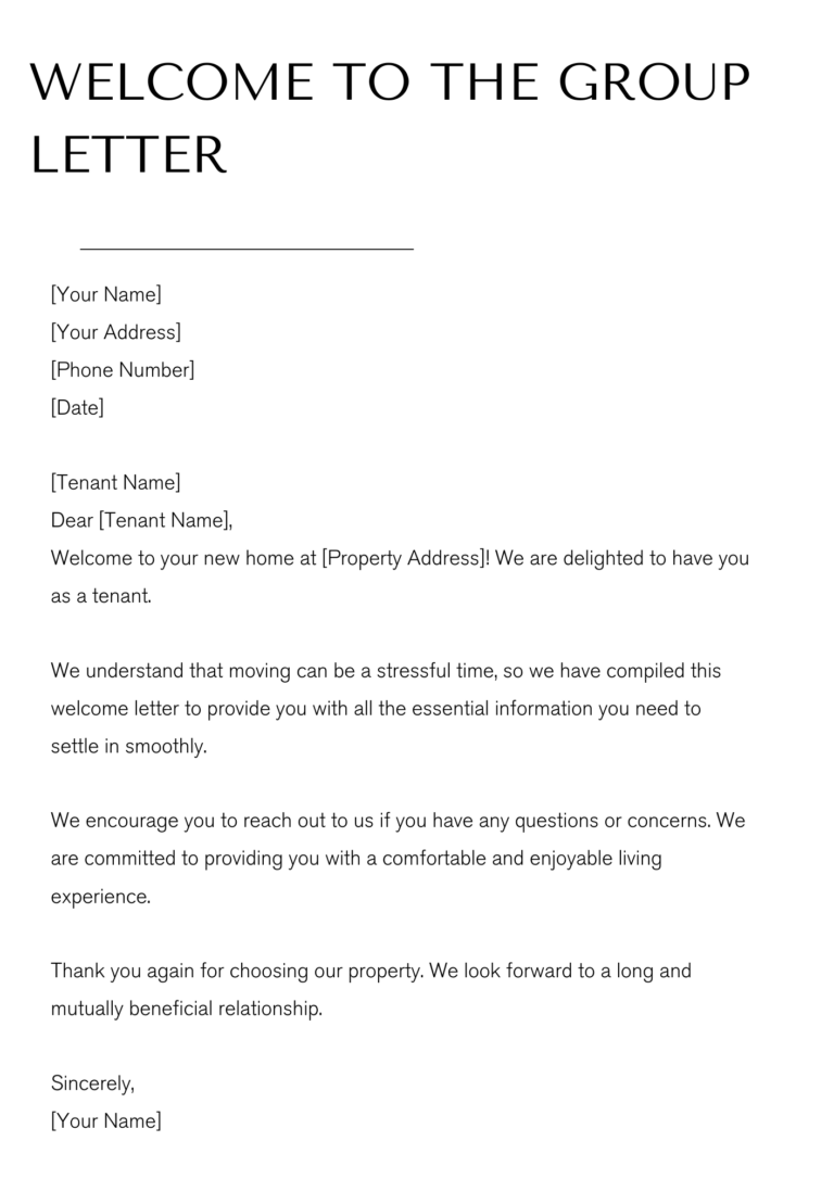 Welcome To The Group Letter (5 Samples)
